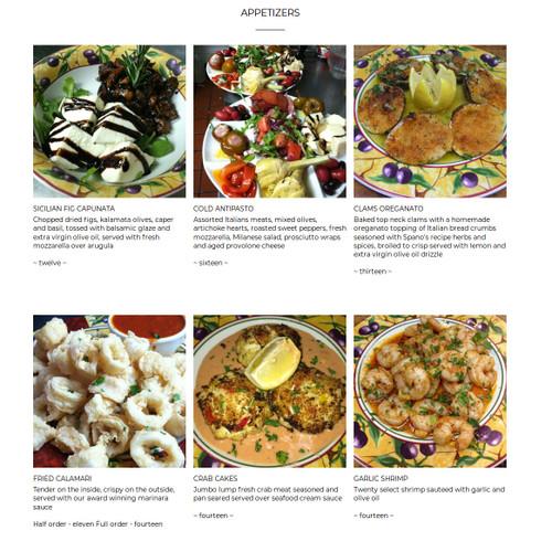 Spano's Ristorante Italiano menu in Point Pleasant Beach, New Jersey, USA