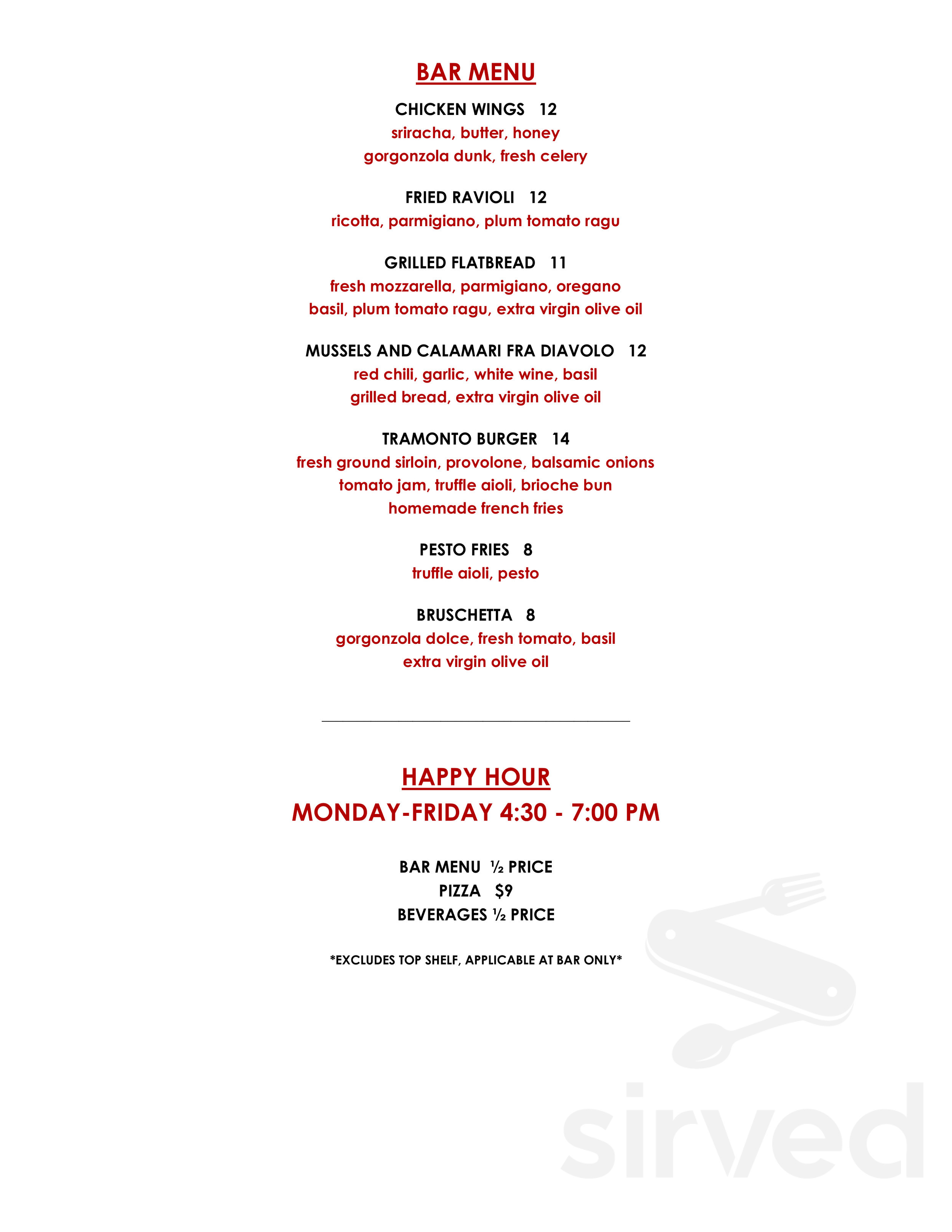 Tramonto Restaurant menus in Hawthorne, New York, United States