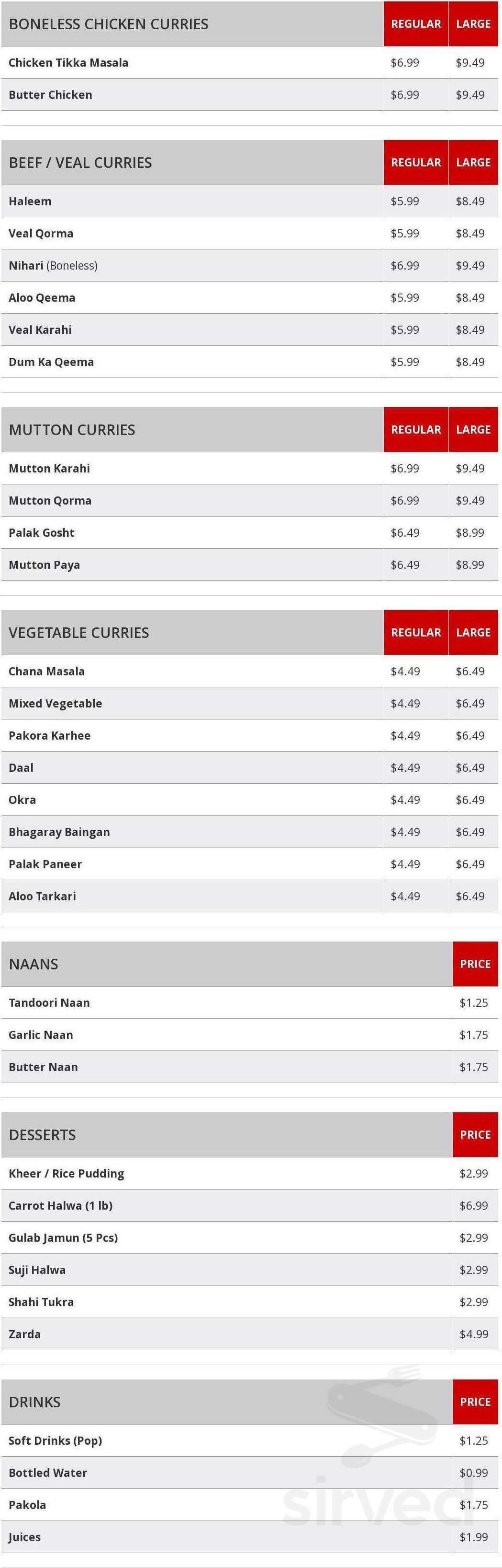 Menu - Pickering ON's SilverSpoon Takeout & Catering | Sirved