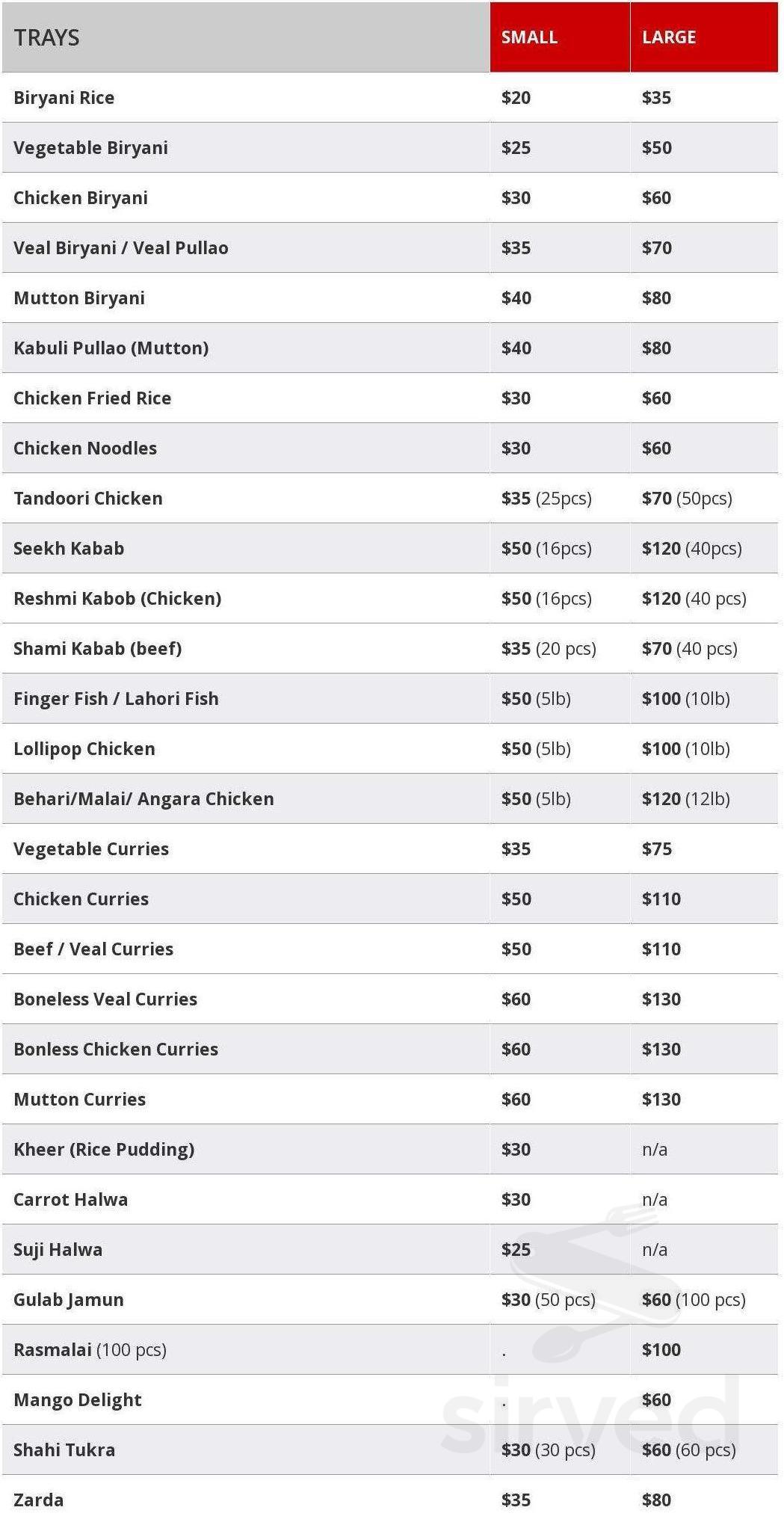 Menu - Pickering ON's SilverSpoon Takeout & Catering | Sirved