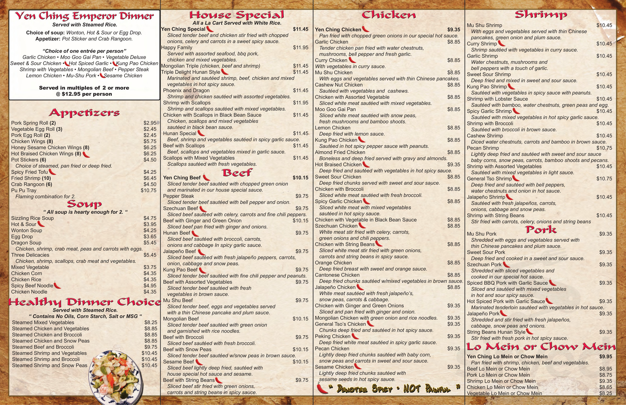 Yen Ching Chinese Restaurant menu in Woodstock, Georgia, USA