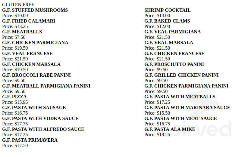 Frantoni's Pizzeria & Ristorante menu in East Meadow, New York, USA