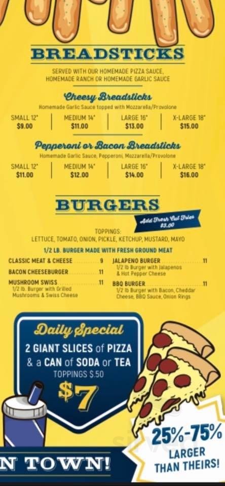 Beck's Pizza menu in Perryopolis, Pennsylvania, USA