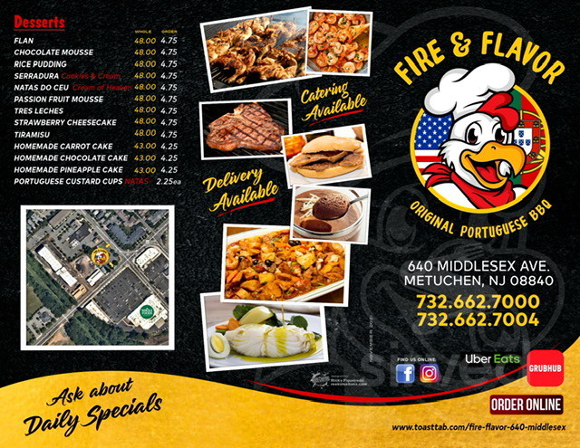 Fire & Flavor BBQ menu in Metuchen, New Jersey, USA