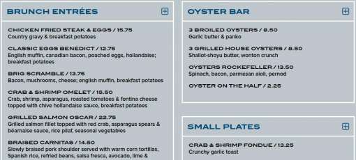 Menu for Brigantine Seafood Restaurant in Poway, CA | Sirved