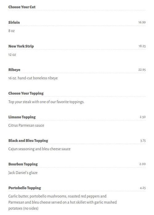 Jeb's Restaurant menu in Lowville, New York, USA