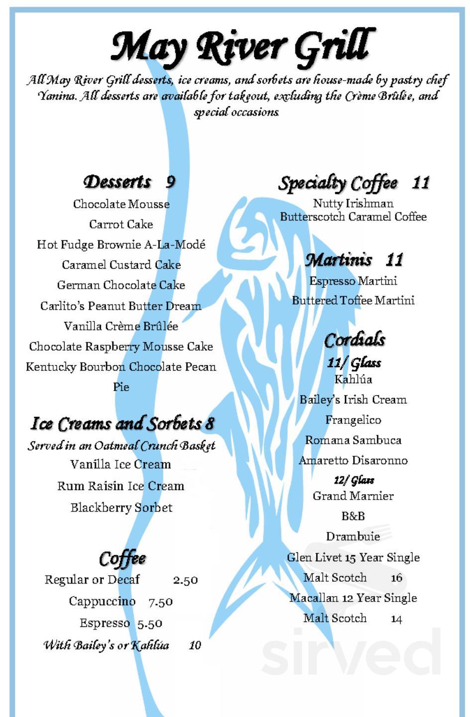 May River Grill menu in Bluffton, South Carolina, USA