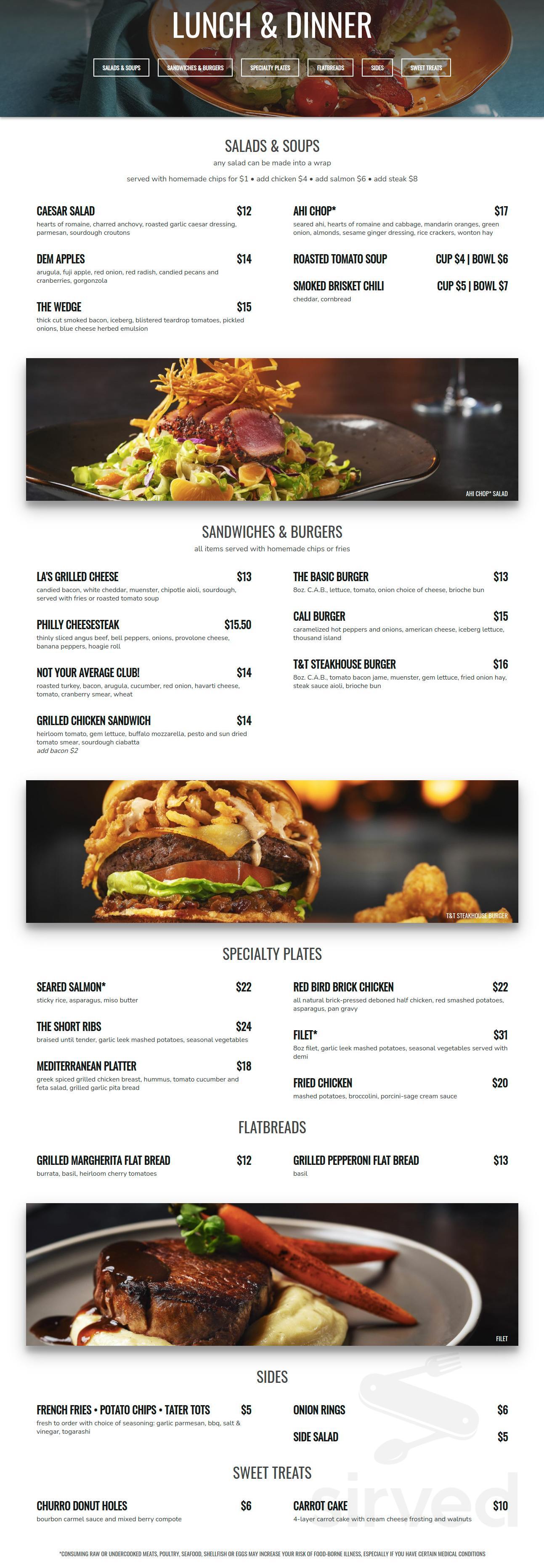 The Ridge Bar & Grill menu in Las Vegas, Nevada, USA
