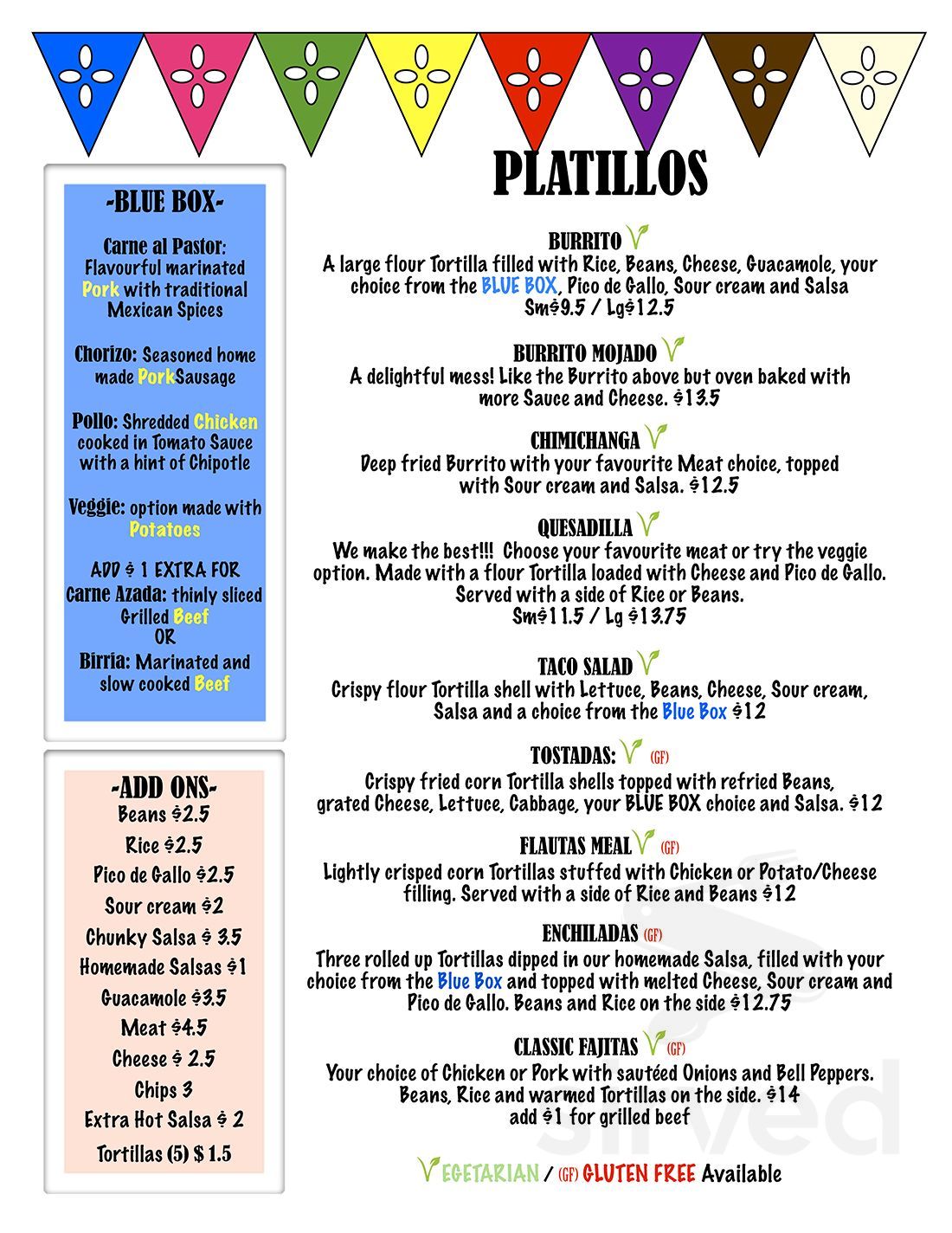 Iguanas Mexican Grill menus in Powell River, British Columbia, Canada