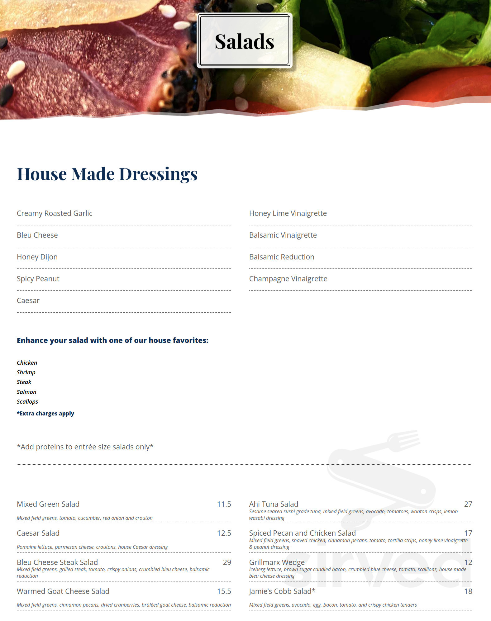 GrillMarx Columbia Steakhouse & Raw Bar menu in Columbia, Maryland, USA