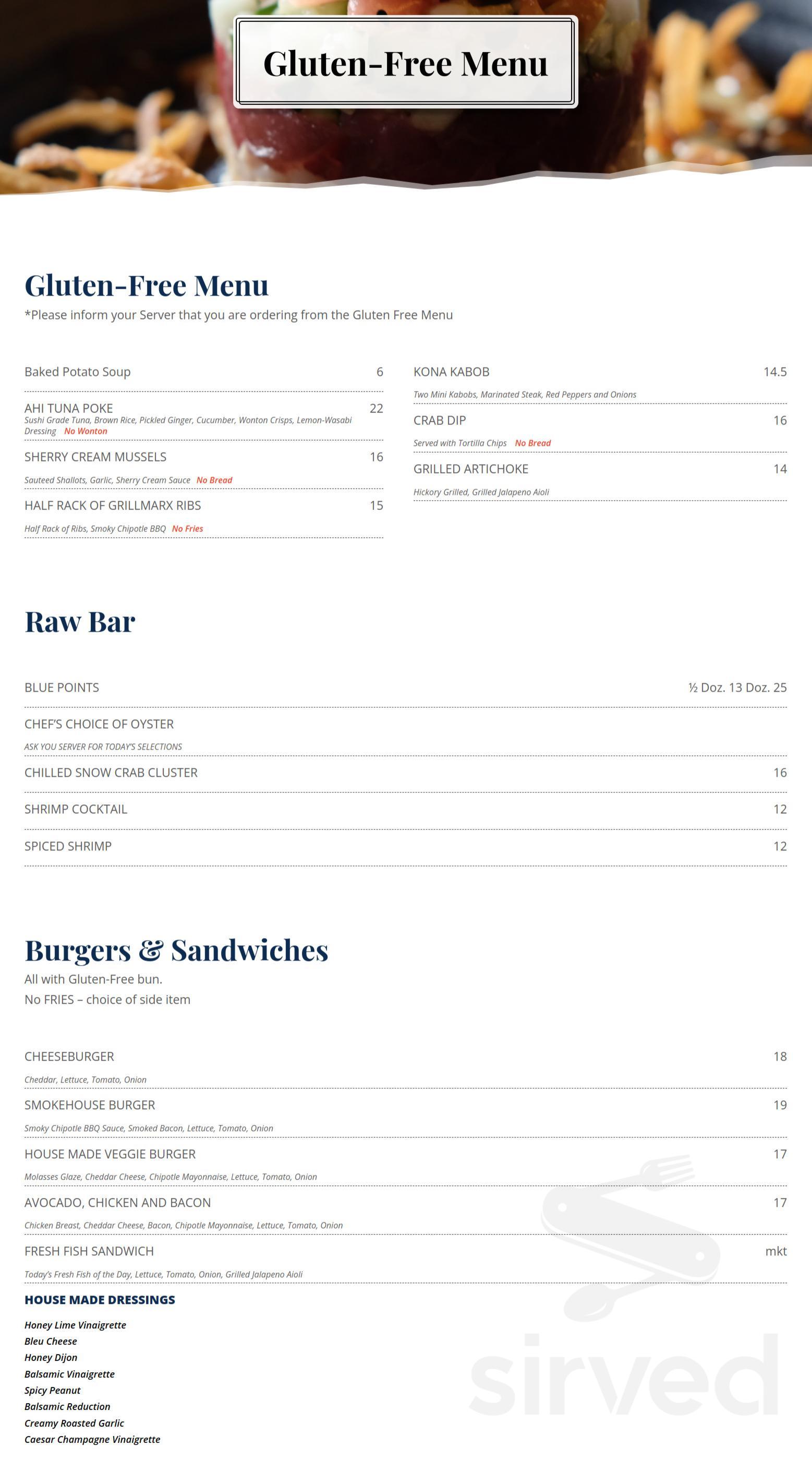 GrillMarx Columbia Steakhouse & Raw Bar menu in Columbia, Maryland, USA