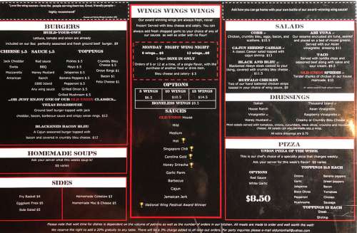 The Old Union Hotel menu in Binghamton, New York, USA