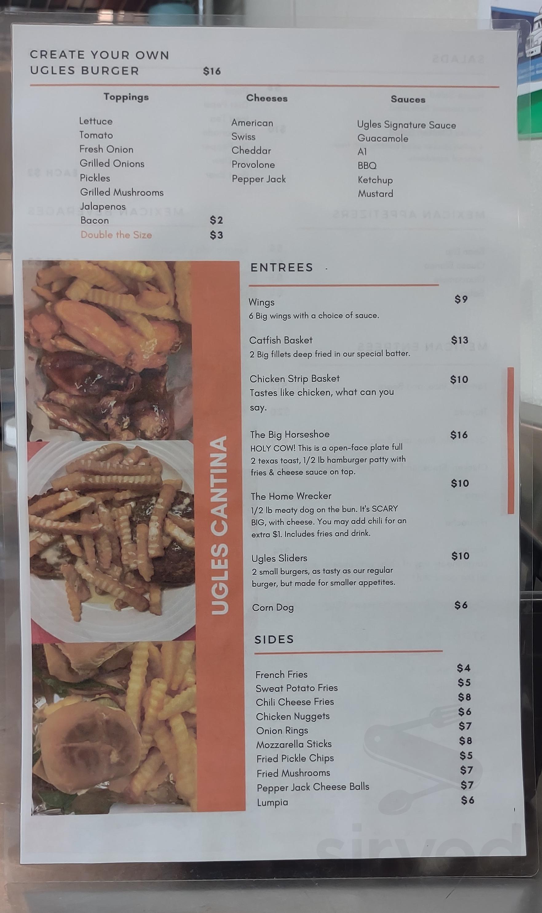 ugly bar menu in Lake Ozark, Missouri, USA