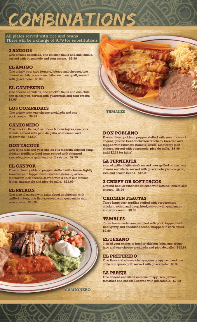Menu - Huntsville TX's Mama Juanitas Mexican Restaurant | Sirved