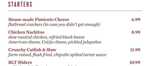 Menu for Jack Allen's Kitchen in Cedar Park, TX | Sirved