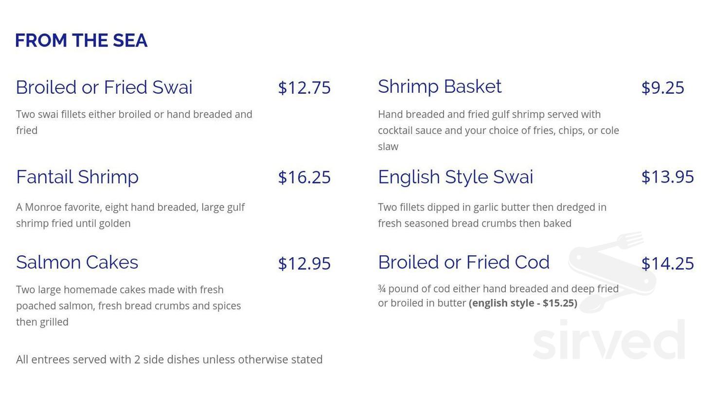 Monroe Hotel menus in Butler, Pennsylvania, United States