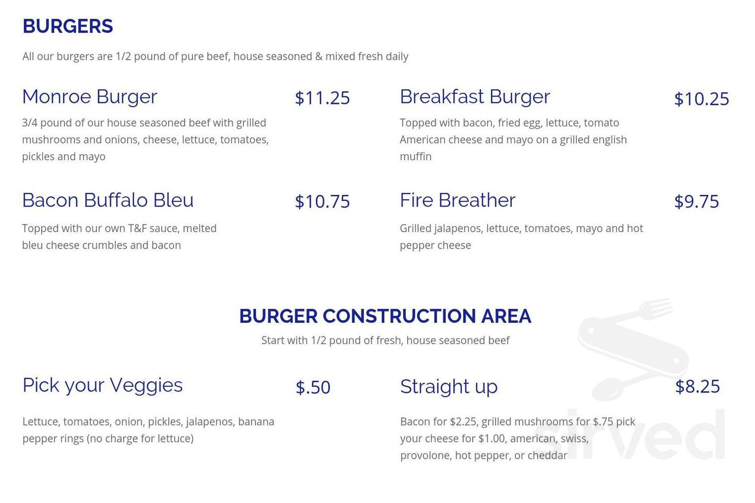 Monroe Hotel menus in Butler, Pennsylvania, United States