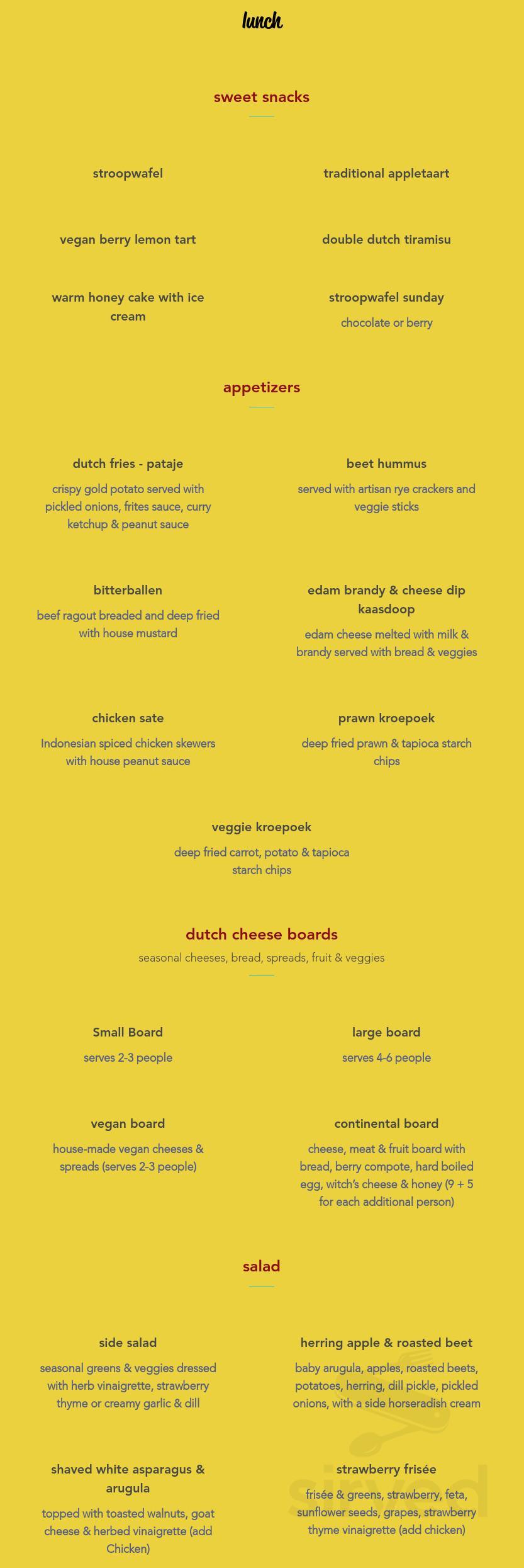 Van Gogh's Eeterie menu in Springfield, Missouri, USA