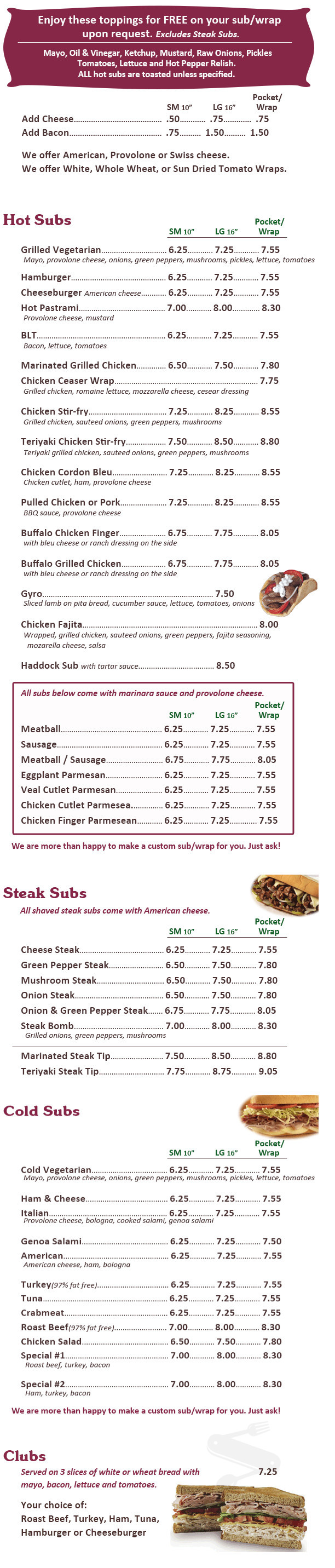 Village Pizza & Subs menus in Baldwinville, Massachusetts, United States