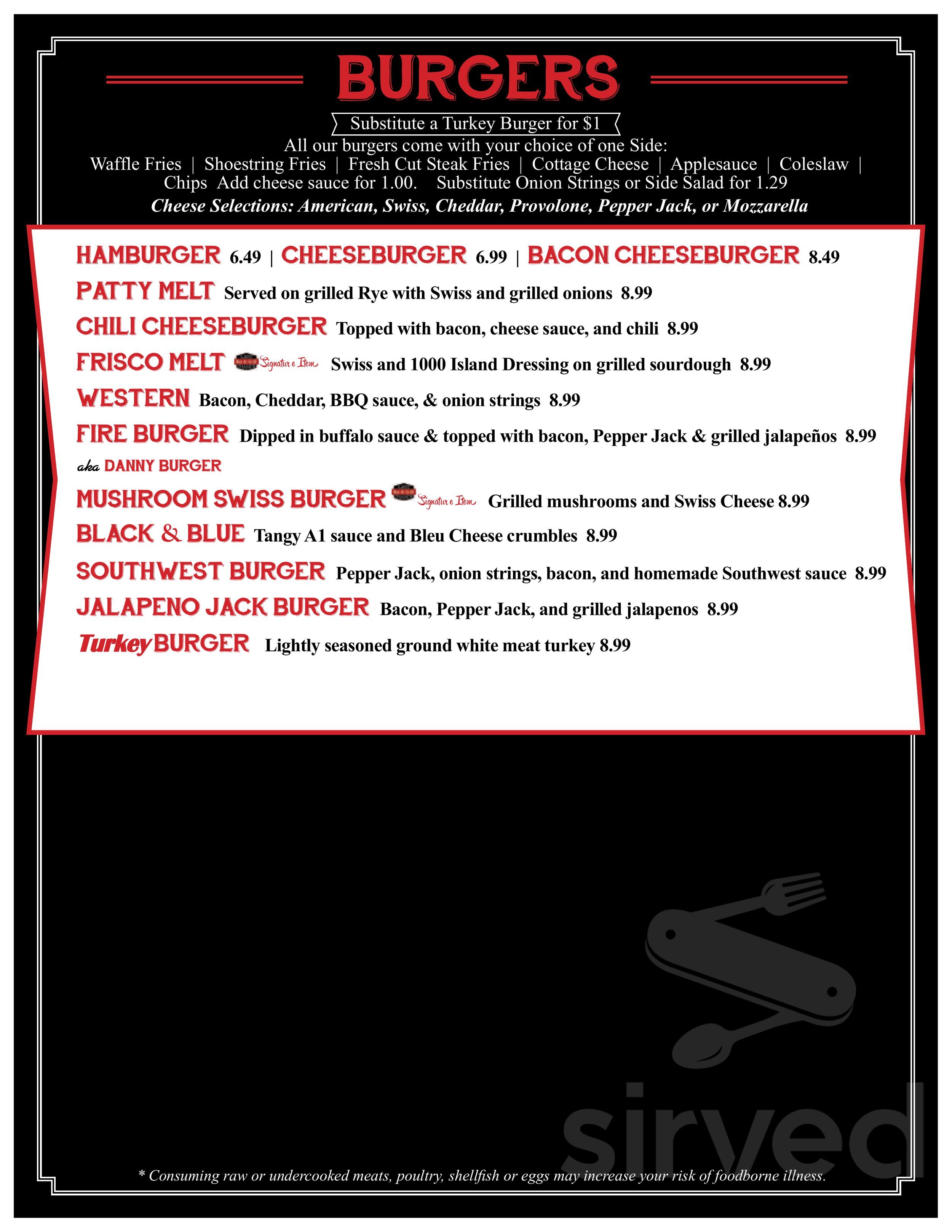 Last Chance Bar & Grill menu in Peoria, Illinois, USA
