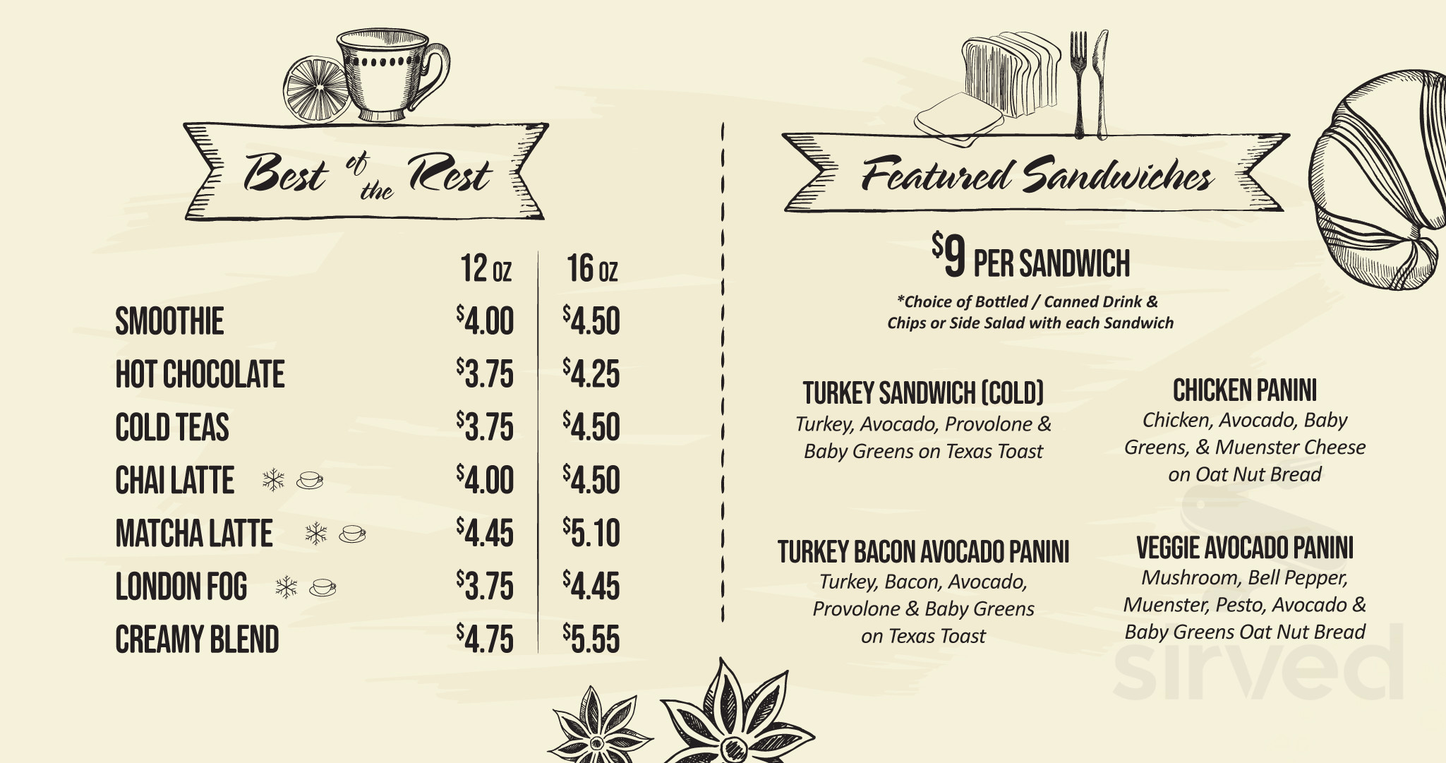 Coffee Artista Menu In Mission Texas USA