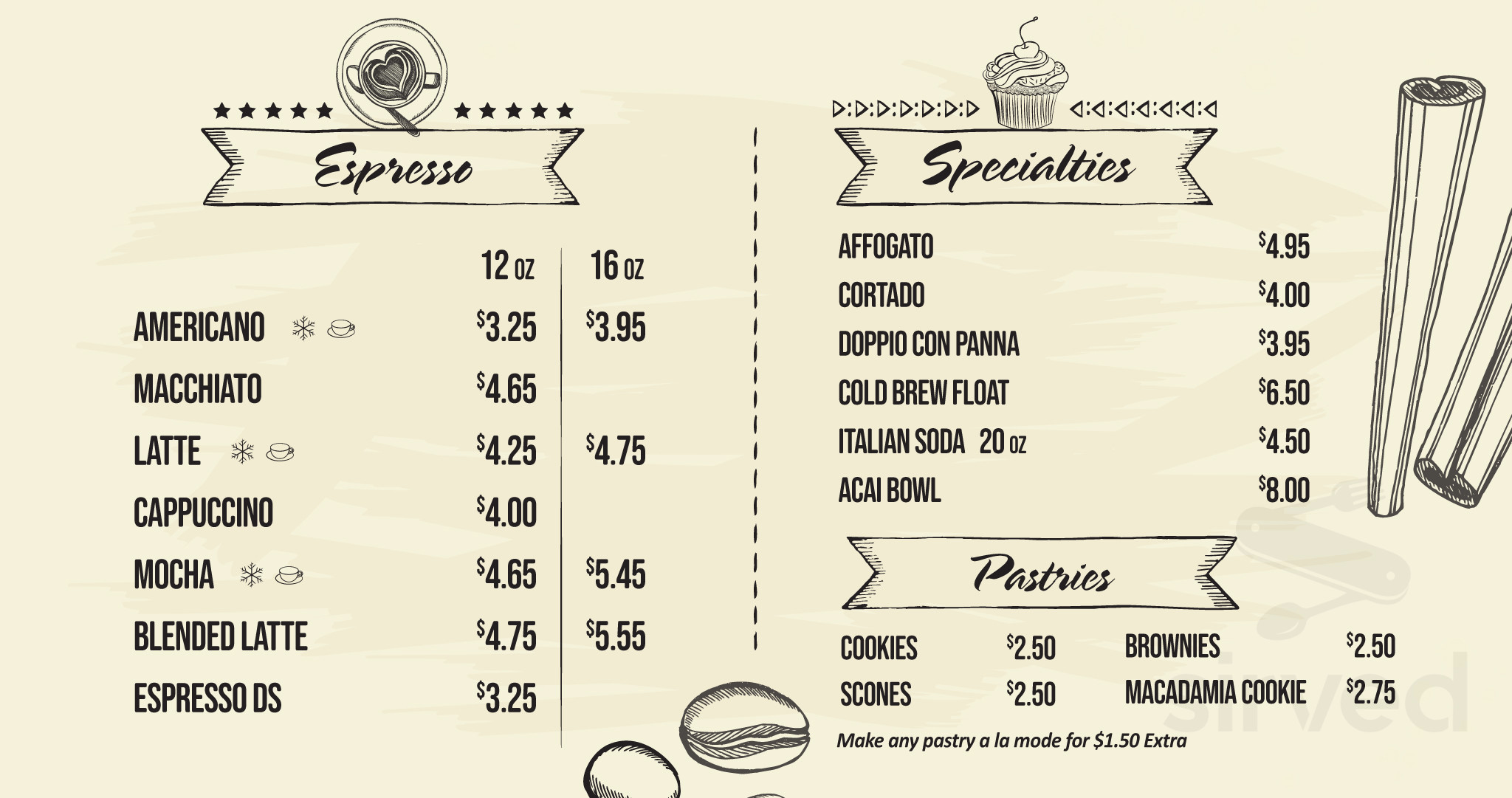 Coffee Artista Menu In Mission Texas USA