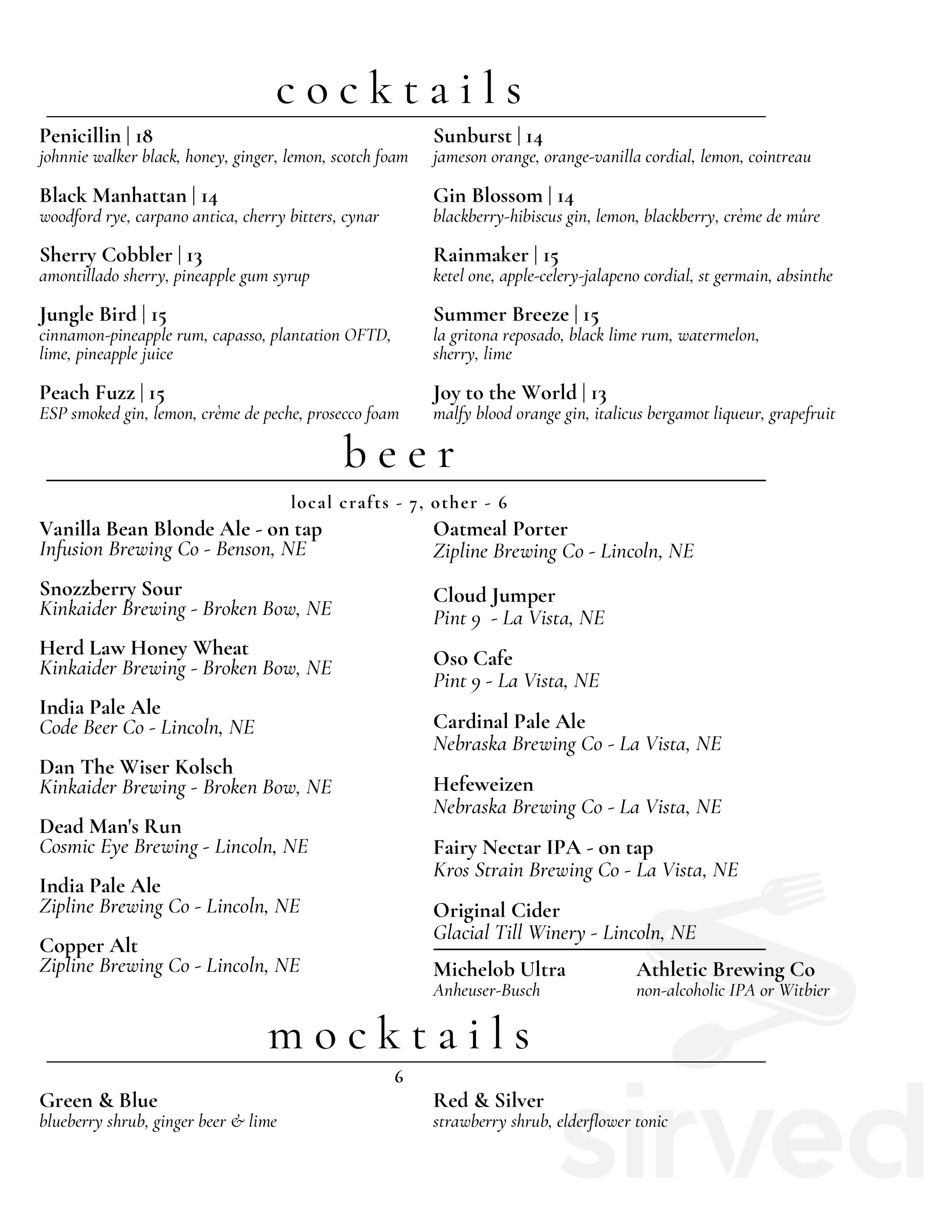 Casa Bovina menu in Lincoln, Nebraska, USA