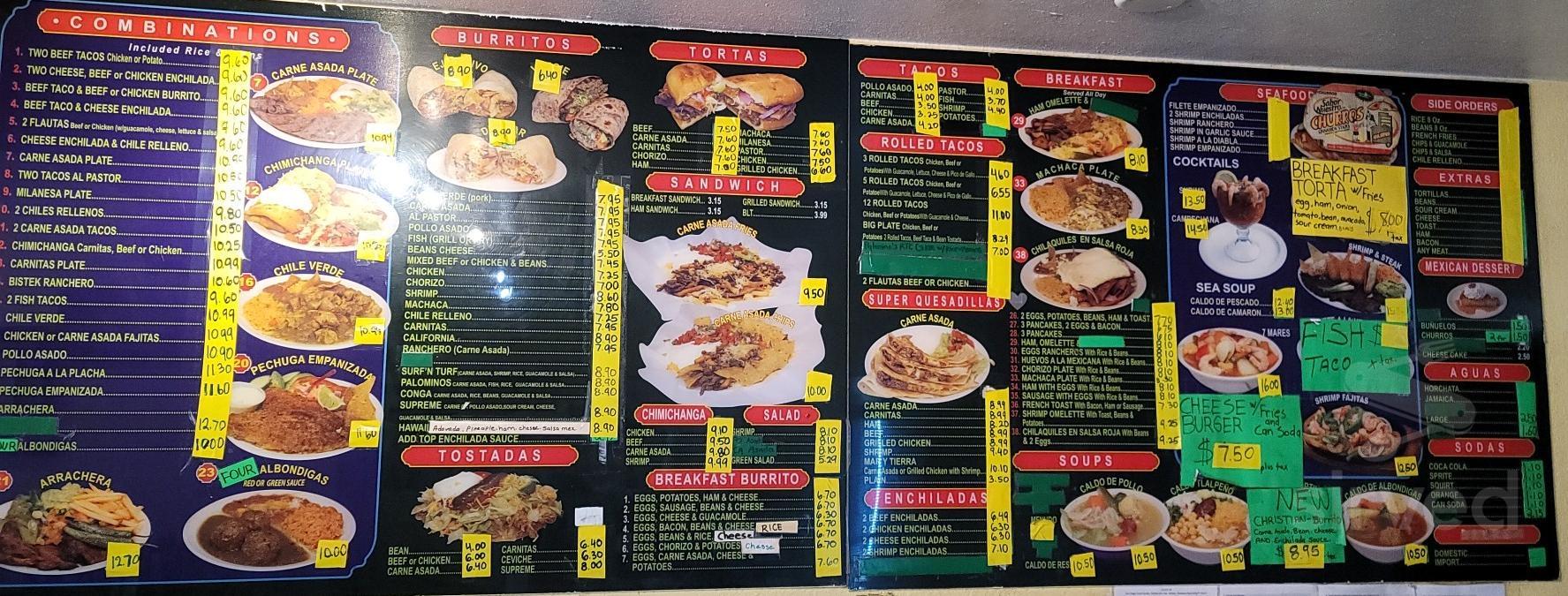 Palomino's Mexican & Seafood Restaurant menus in Spring Valley ...