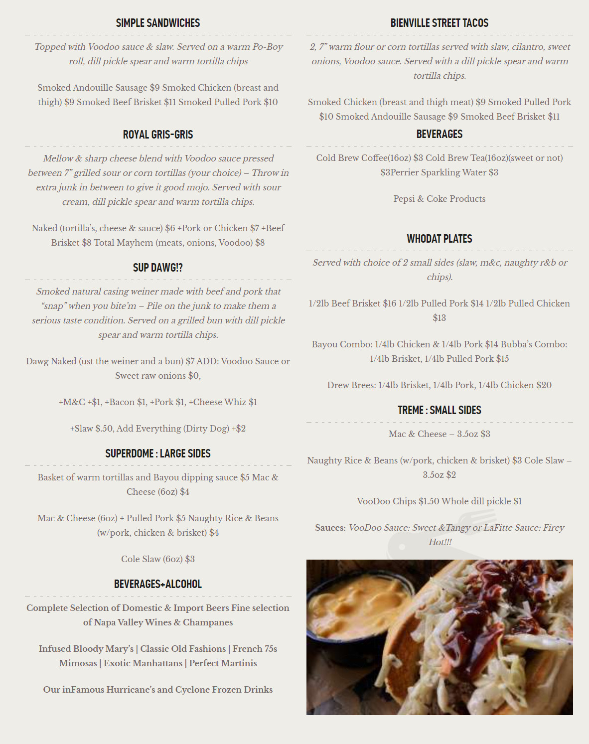 Knickerbocker Landing Saloon menu in Princeton, Wisconsin, USA