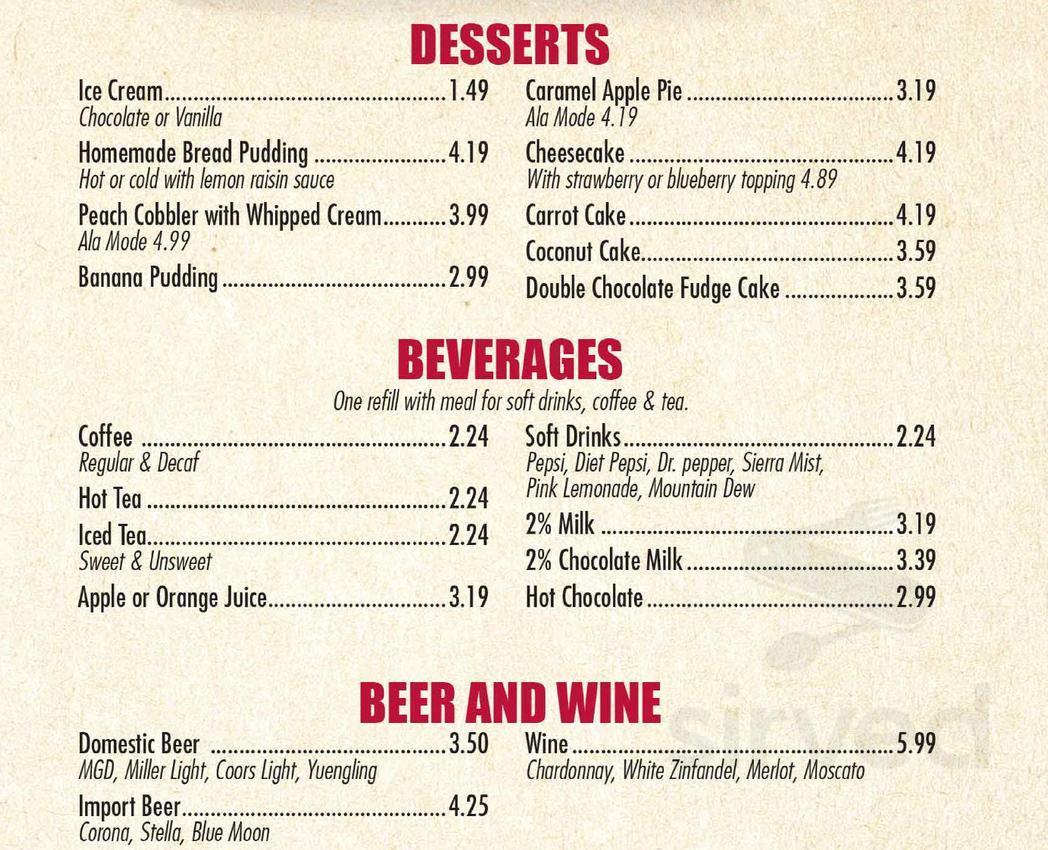 Prince George Family BBQ menu in Disputanta, Virginia, USA