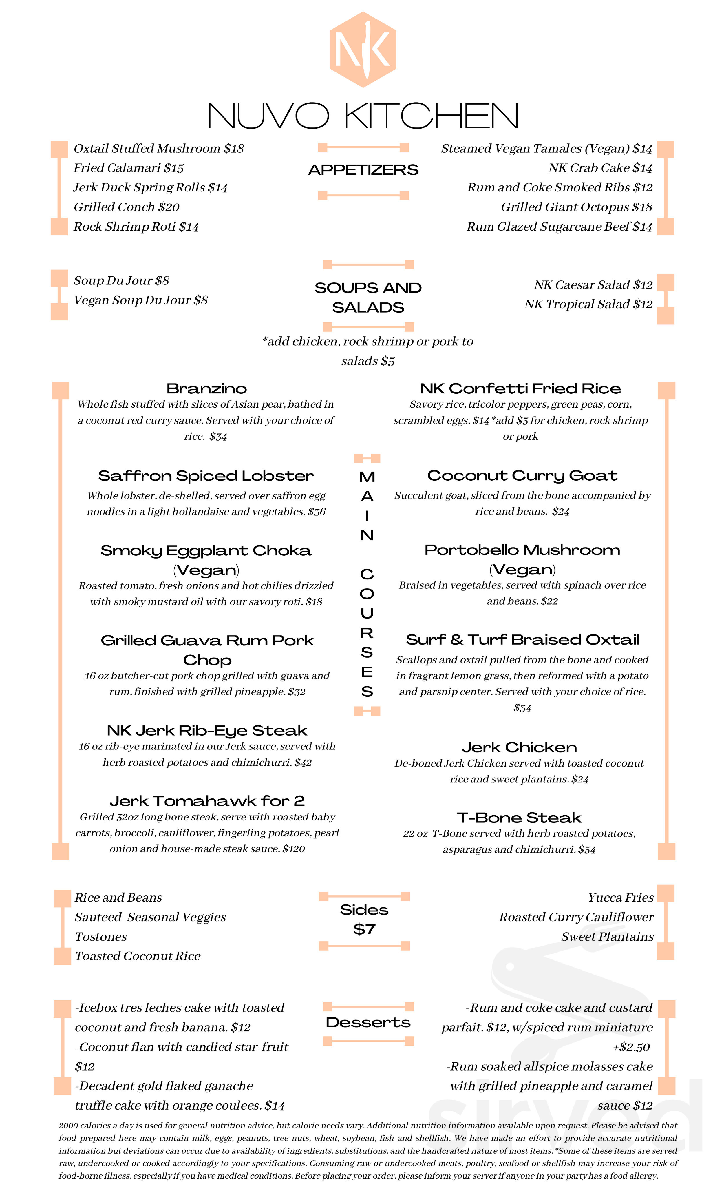 NK Restaurant menu in East Meadow, New York, USA