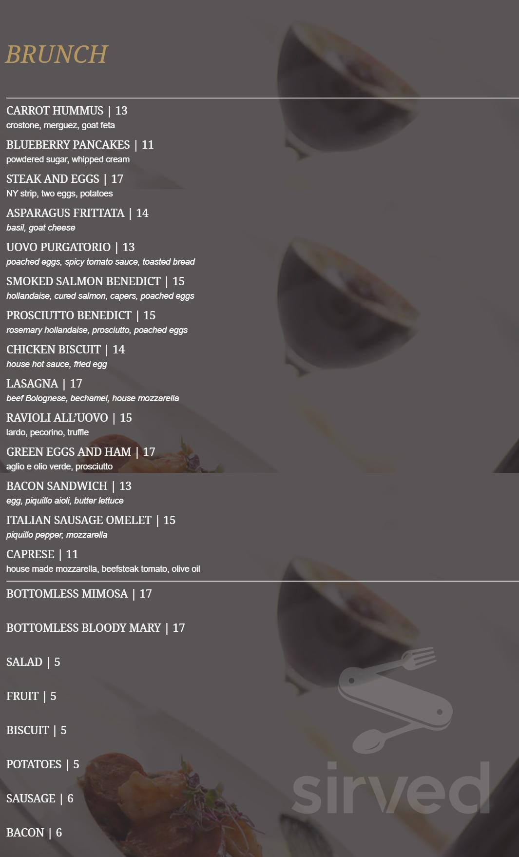 Menu for Floriana Wilmington in Wilmington, NC | Sirved