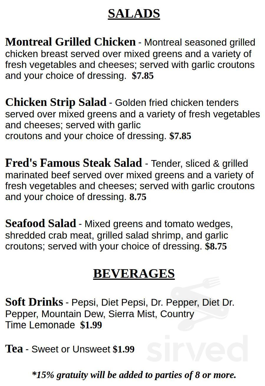 Fred's Steakhouse & Saloon menus in Altus, Oklahoma, United States