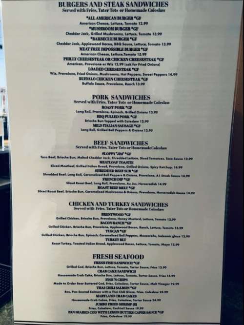 John Henry's Pub menu in Ardmore, Pennsylvania, USA