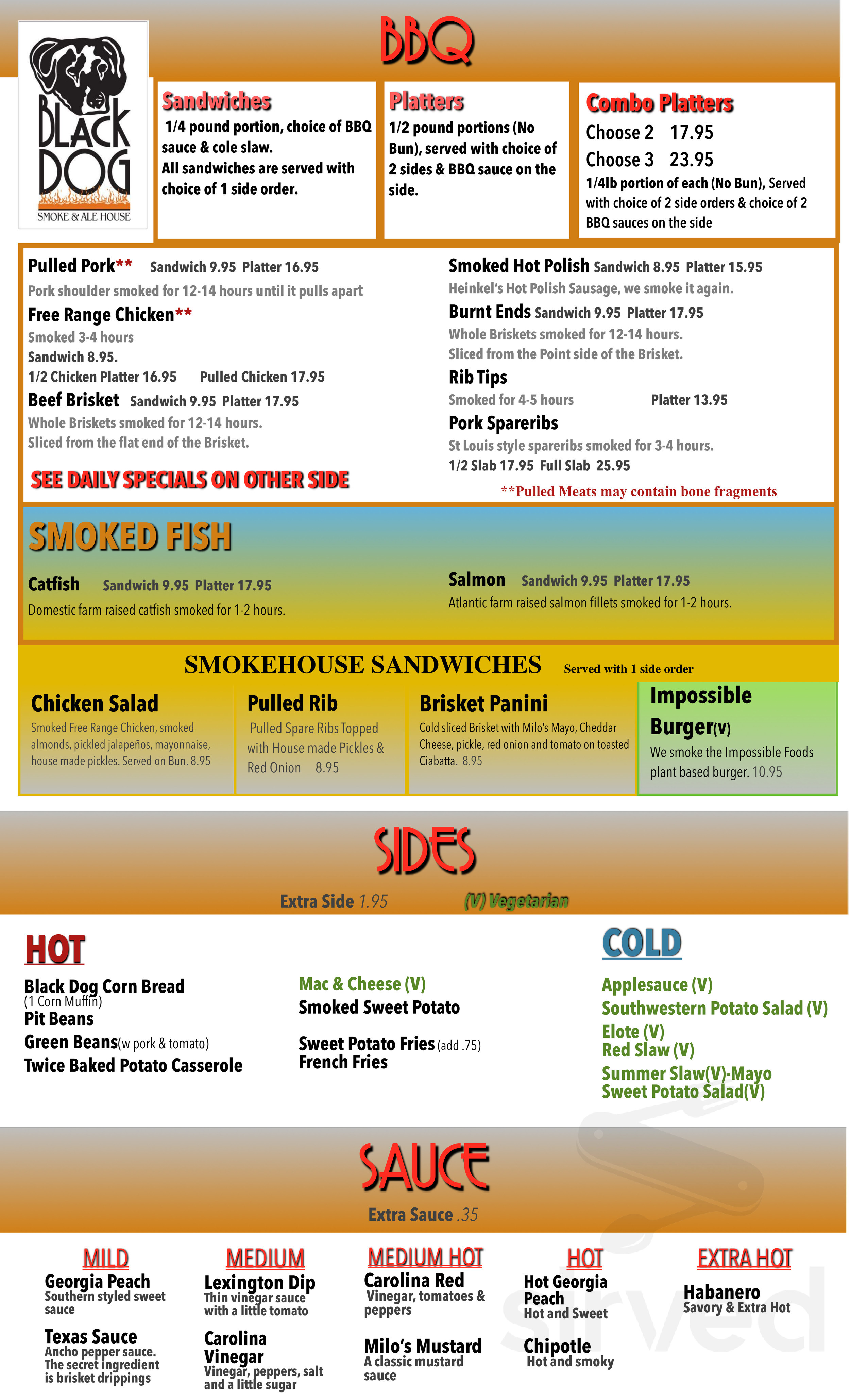 Menu - Champaign IL's Black Dog Smoke & Ale House | Sirved