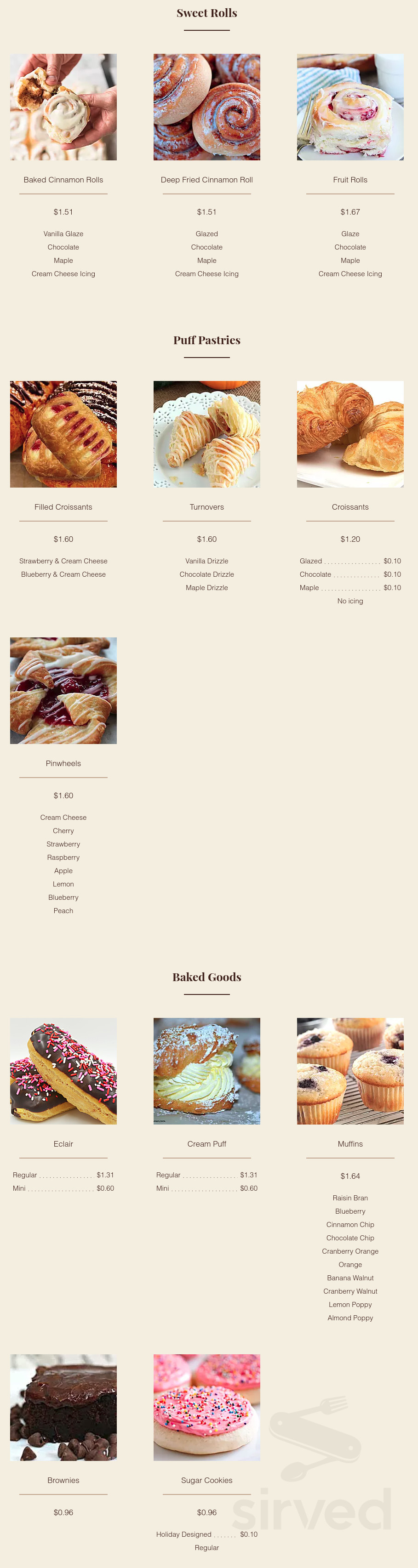 Menu - Tooele UT's Nigh-Time Donuts | Sirved