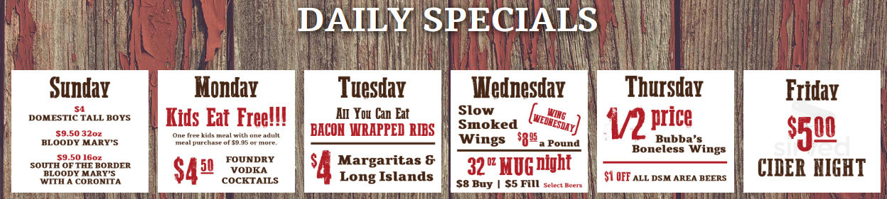 Jethro’s BBQ n’ LakeHouse menus in Ankeny, Iowa, United States