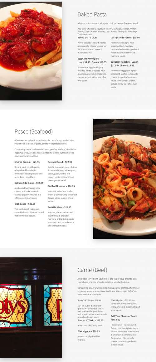 booty's place menu in Hazleton, Pennsylvania, USA