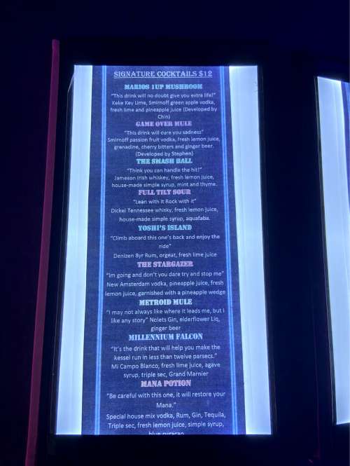Mission Control menu in Santa Ana, California, USA