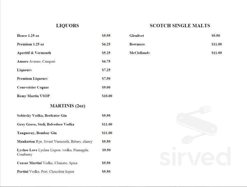 Mr. B's Osteria menus in Ottawa, Ontario, Canada