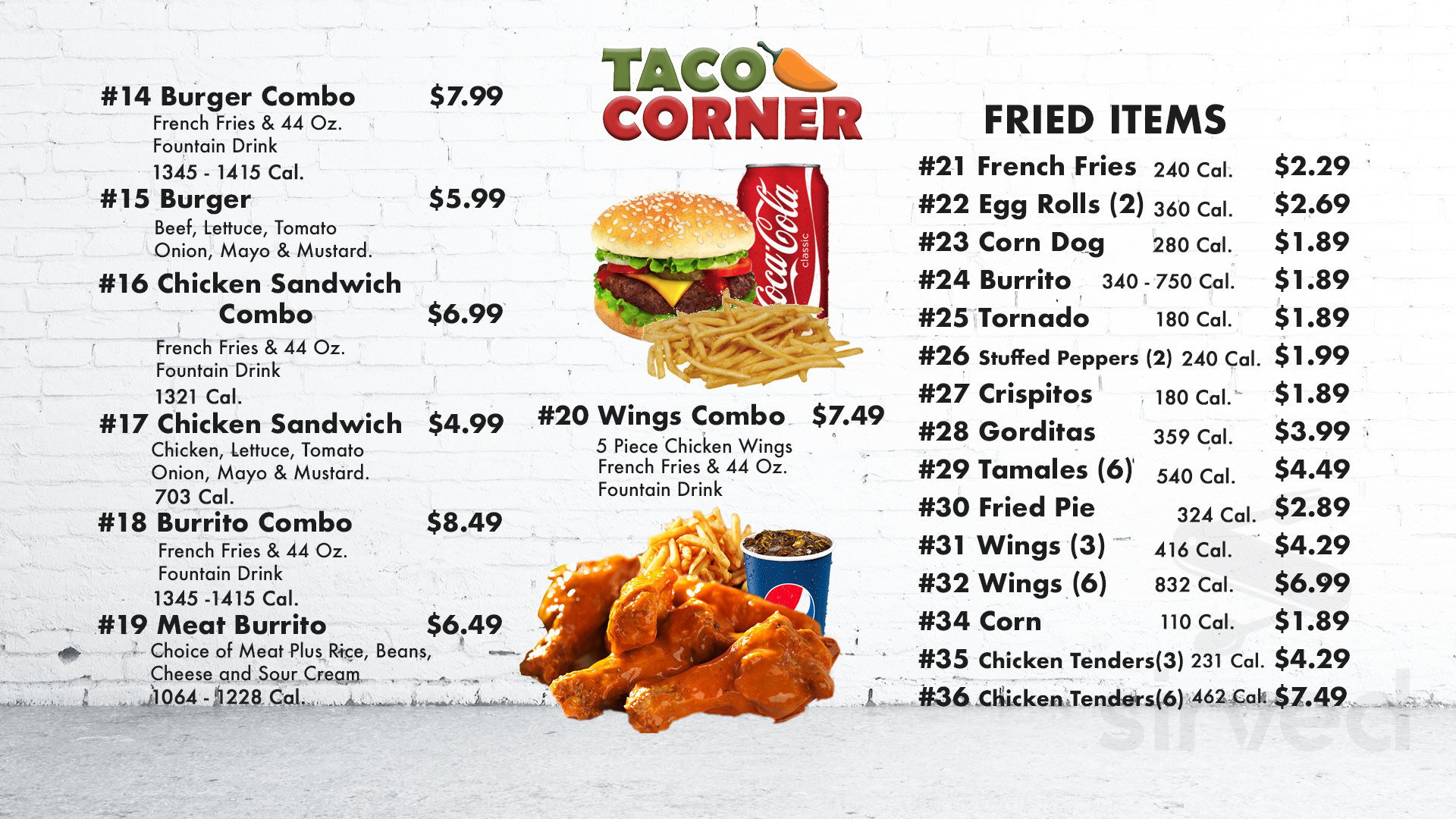 Taco Corner menu in Katy, Texas, USA