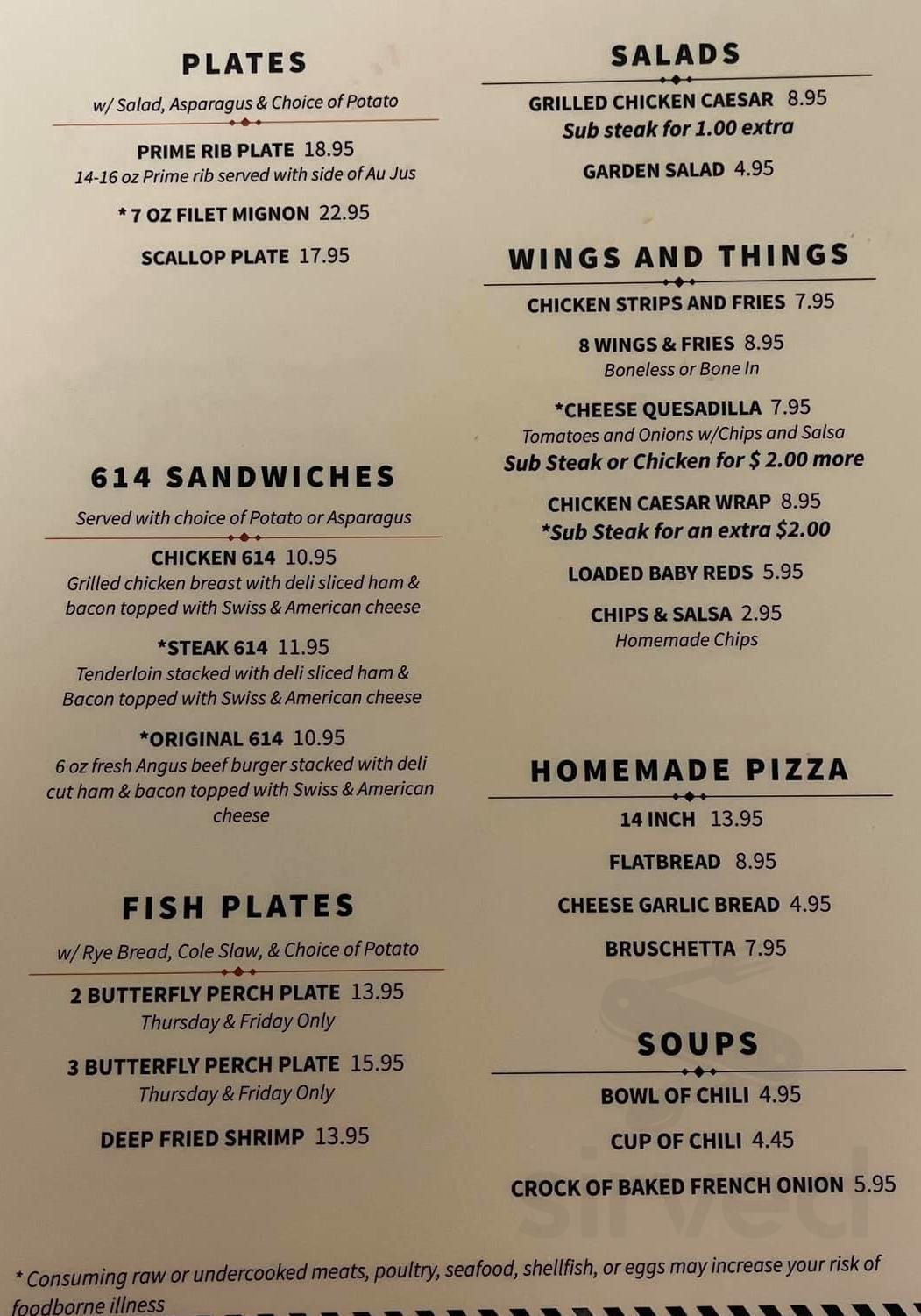 Menu for Chatterhouse in De Pere, WI | Sirved