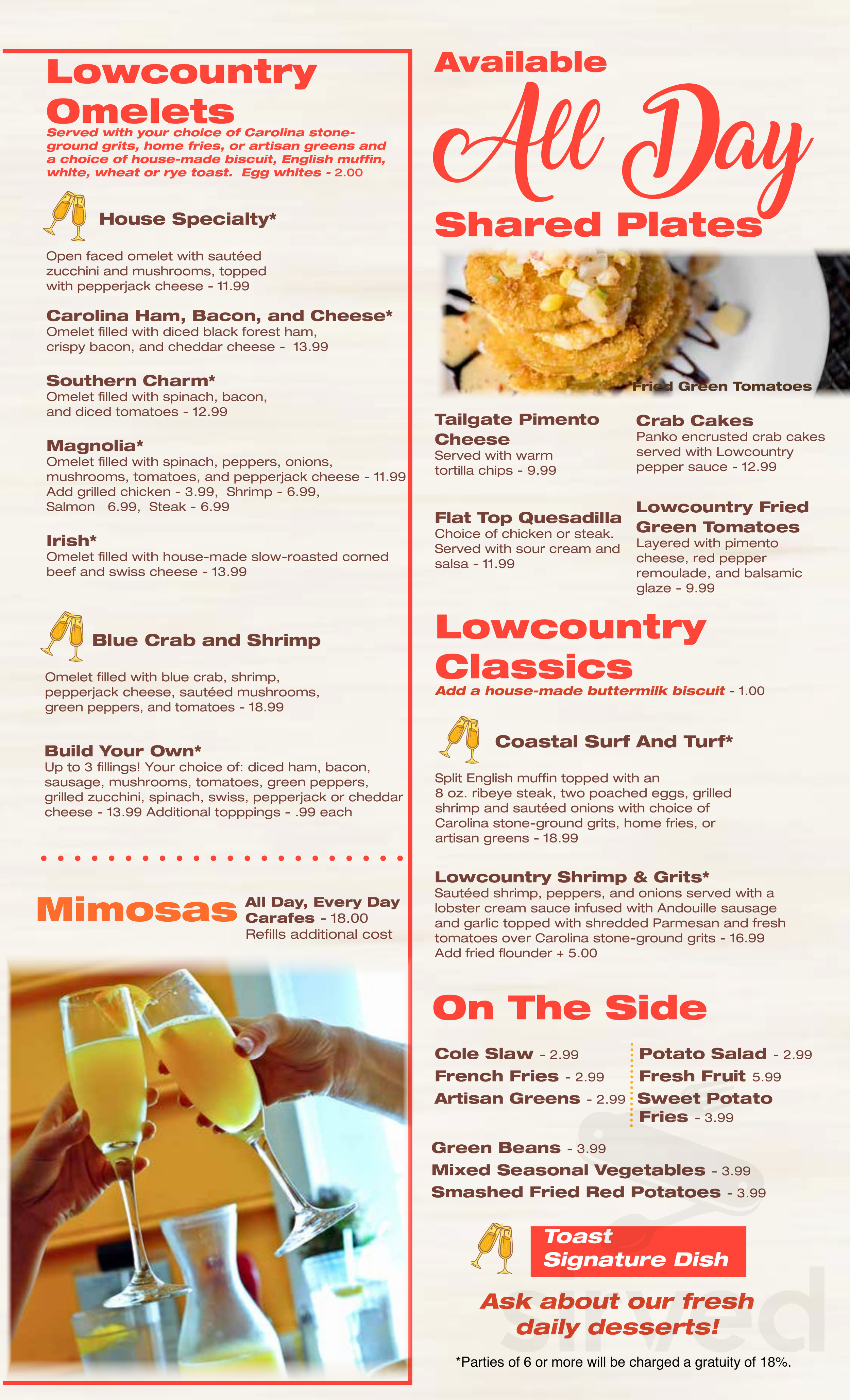 Toast All Day on King menus in Charleston, South Carolina, United States
