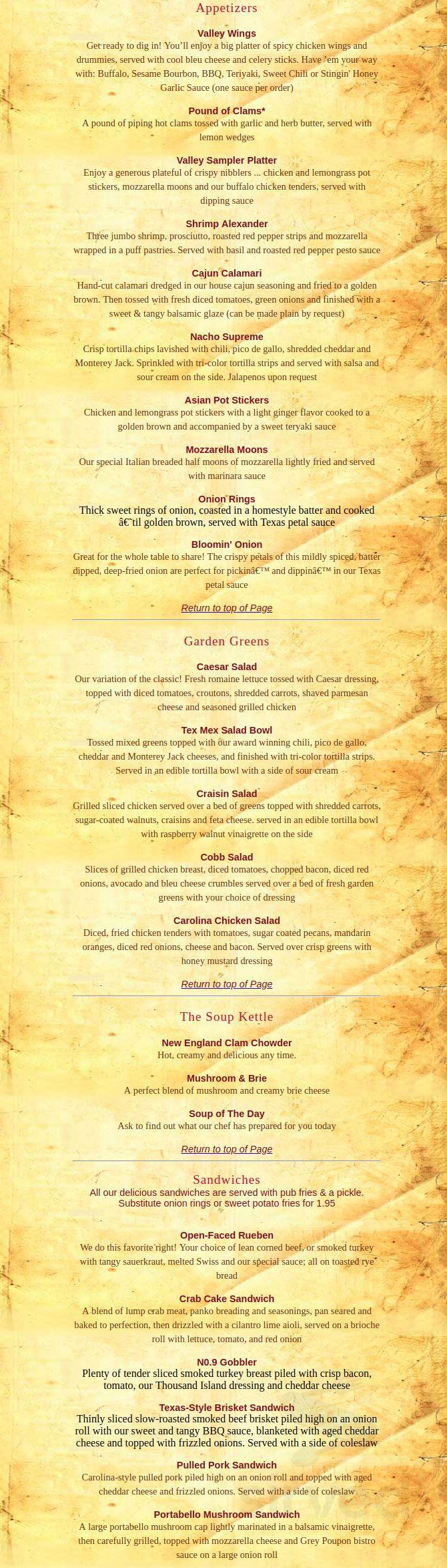 Apple Valley Family Restaurant menu in Milford, Pennsylvania, USA