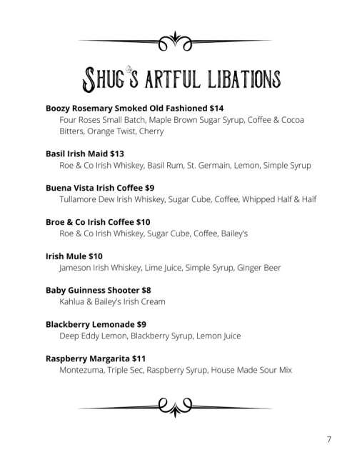 SHUG's at Brooklyn South Square menu in Salisbury, North Carolina, USA