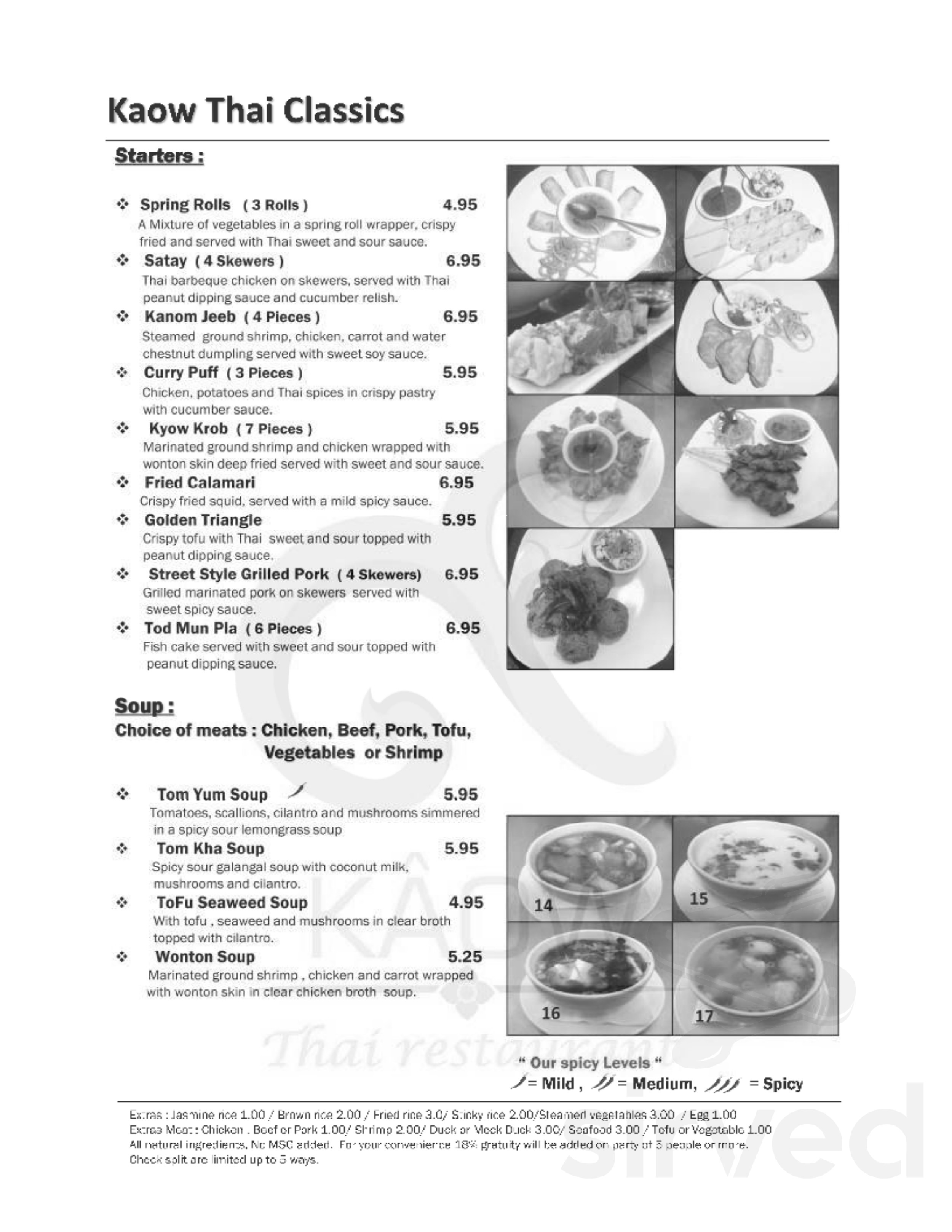 Kaow Thai Menu - La Plata, Maryland | Sirved