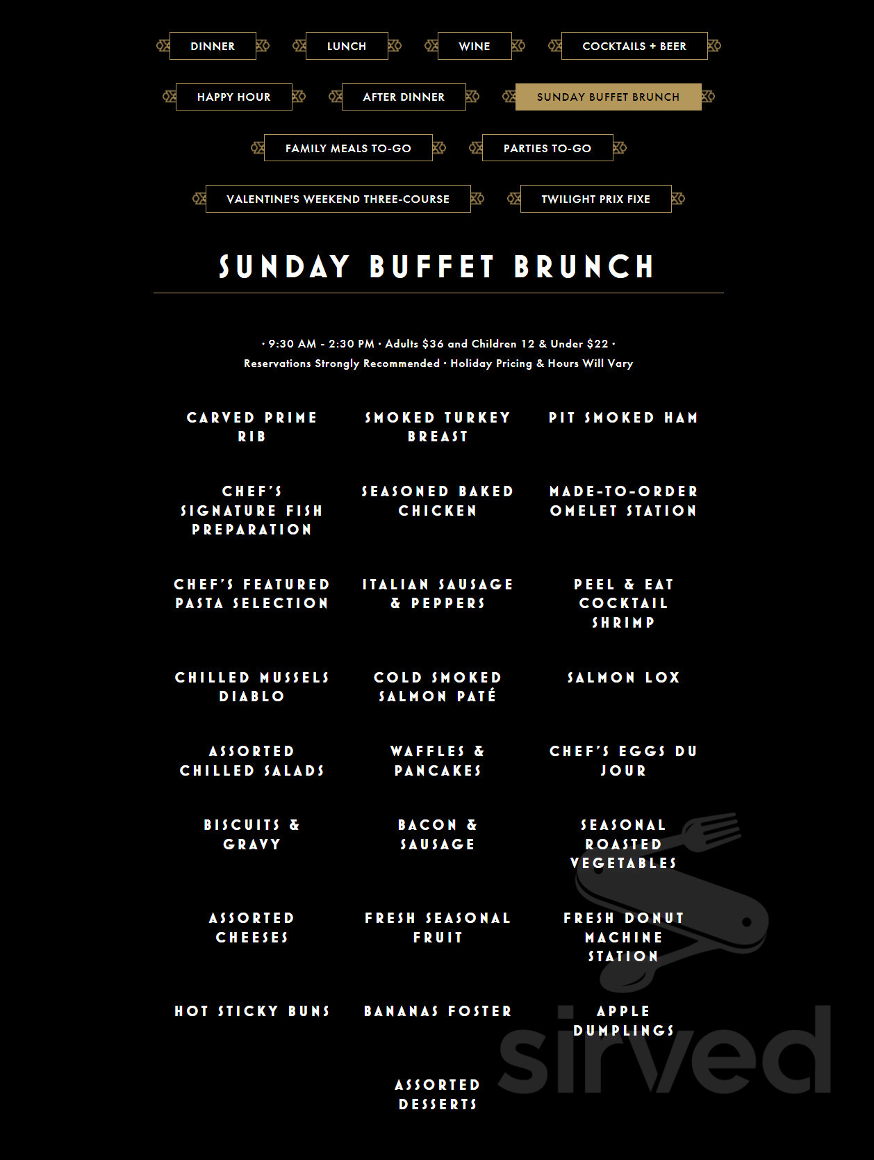Menu for Grand Concourse in Pittsburgh, PA | Sirved