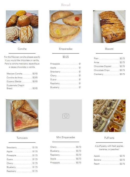 The Mayflower Bakery (La Flor De Mayo ) menu in Linthicum Heights ...