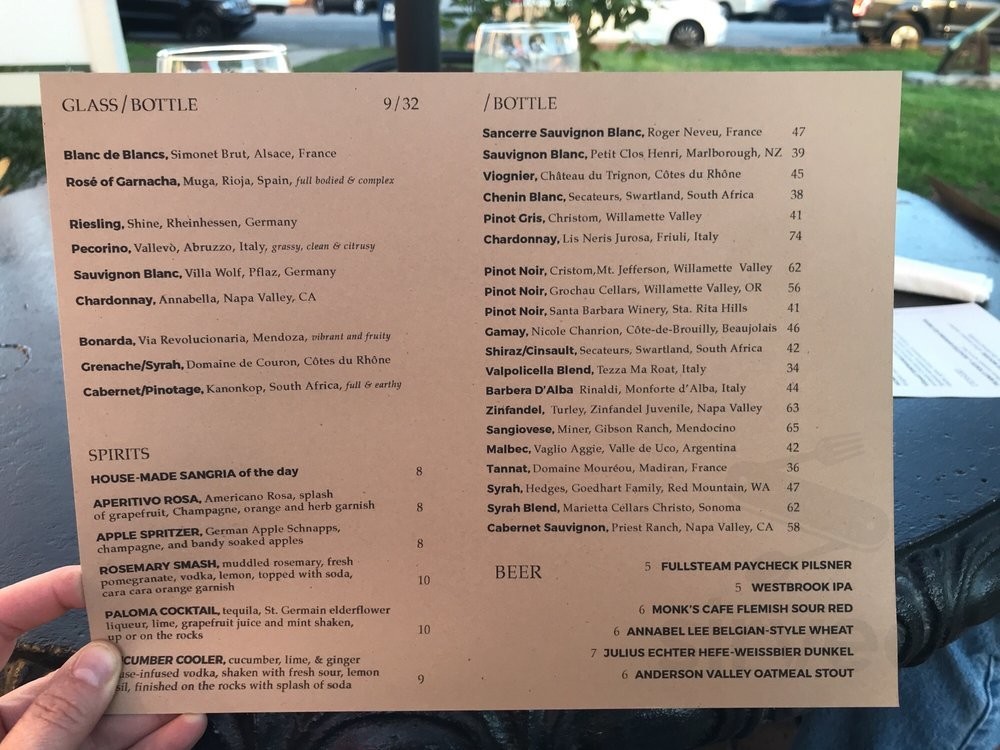1826 Bistro menus in Pendleton, South Carolina, United States