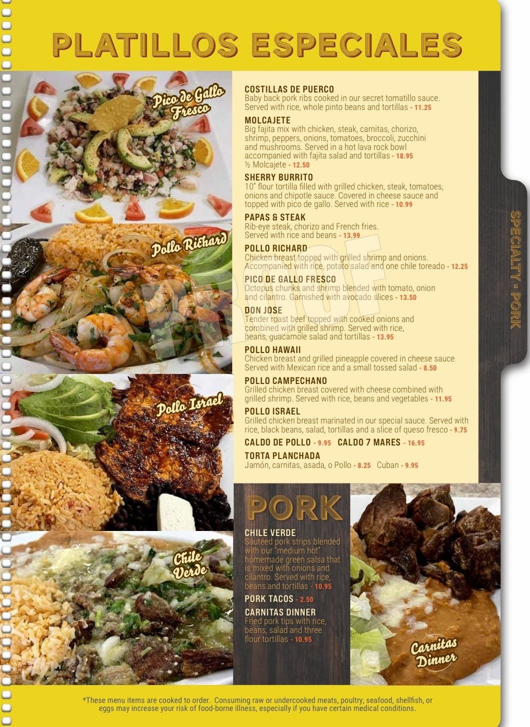 MI PALOMA MEXICAN RESTAURANT menu in Morganton, North Carolina, USA